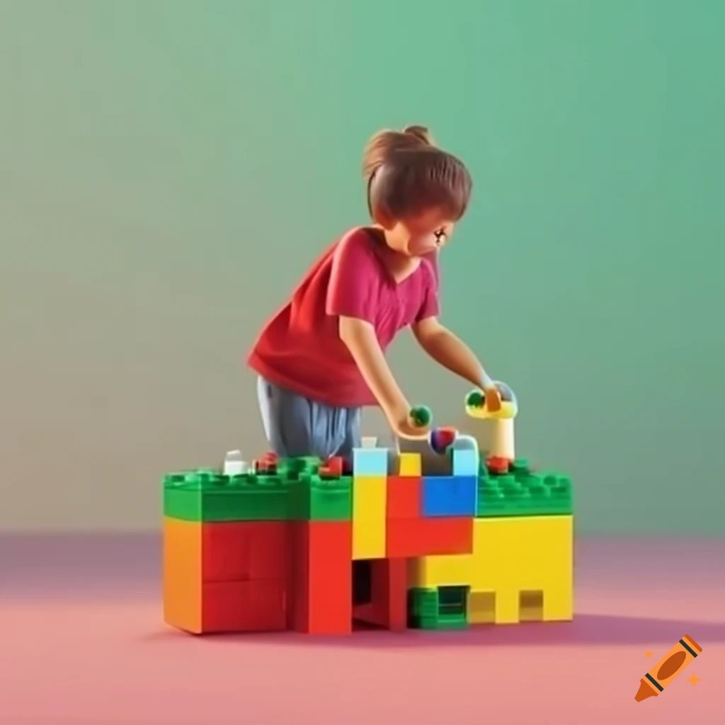 Portable playground made of lego for 5-year-olds to play inside on Craiyon