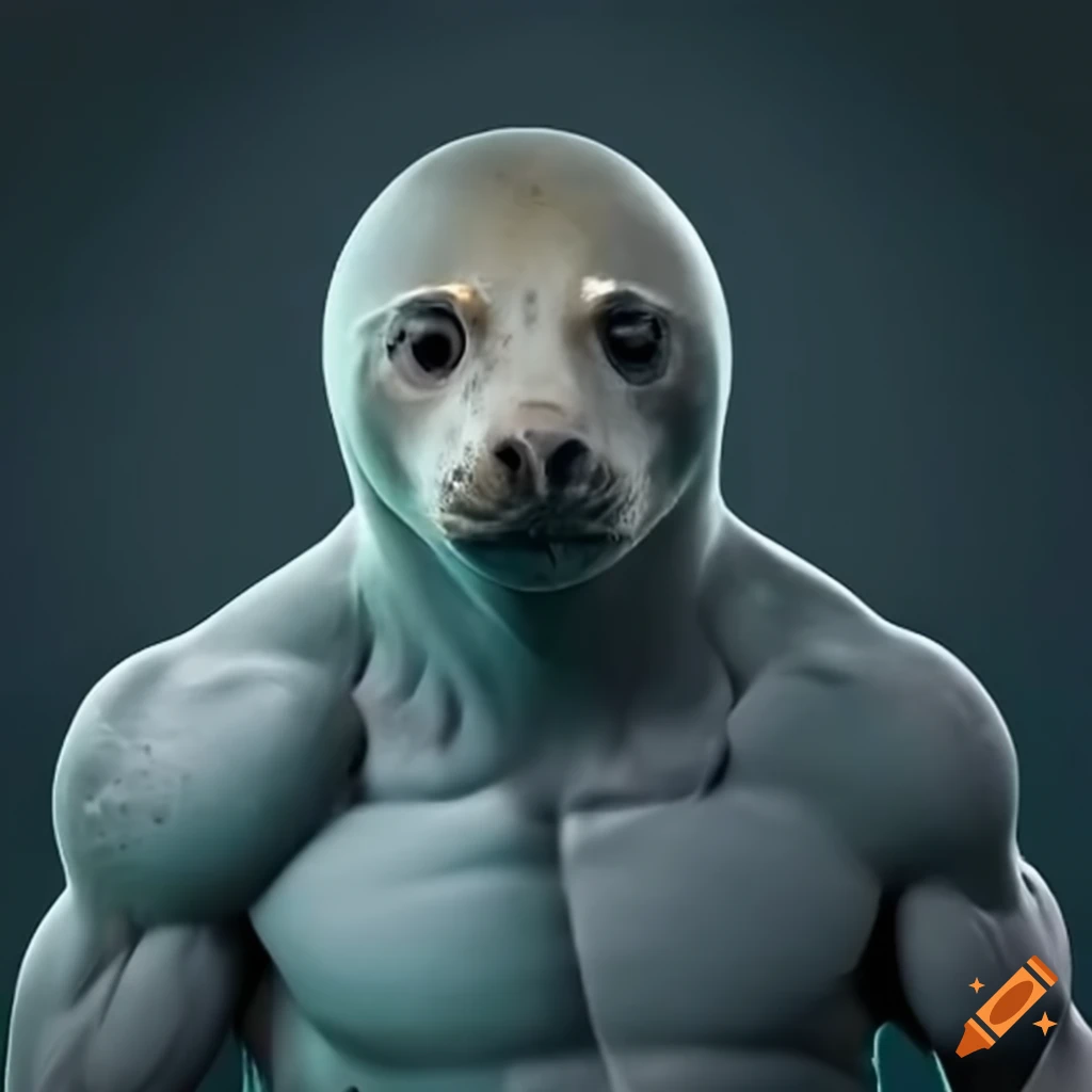 Muscular seal-human hybrid on Craiyon