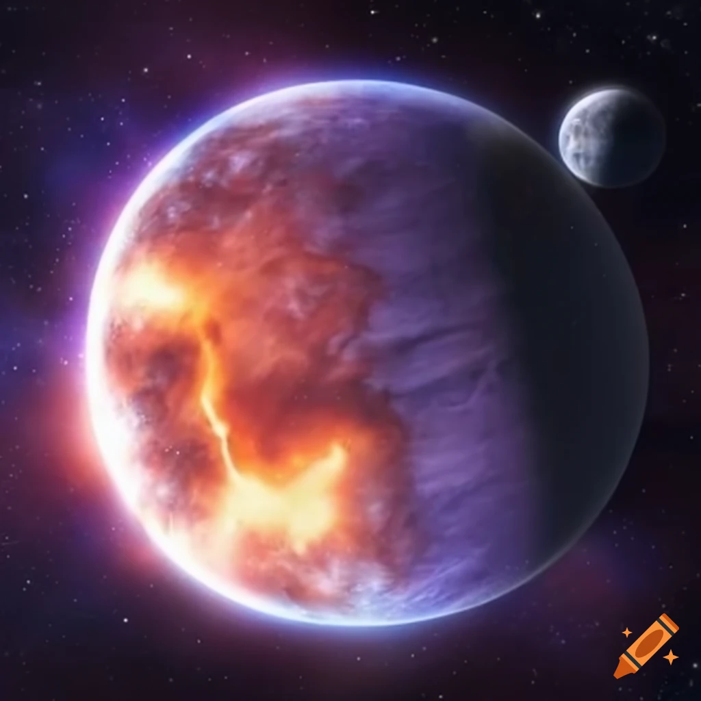 Planets colliding and creating explosion on Craiyon