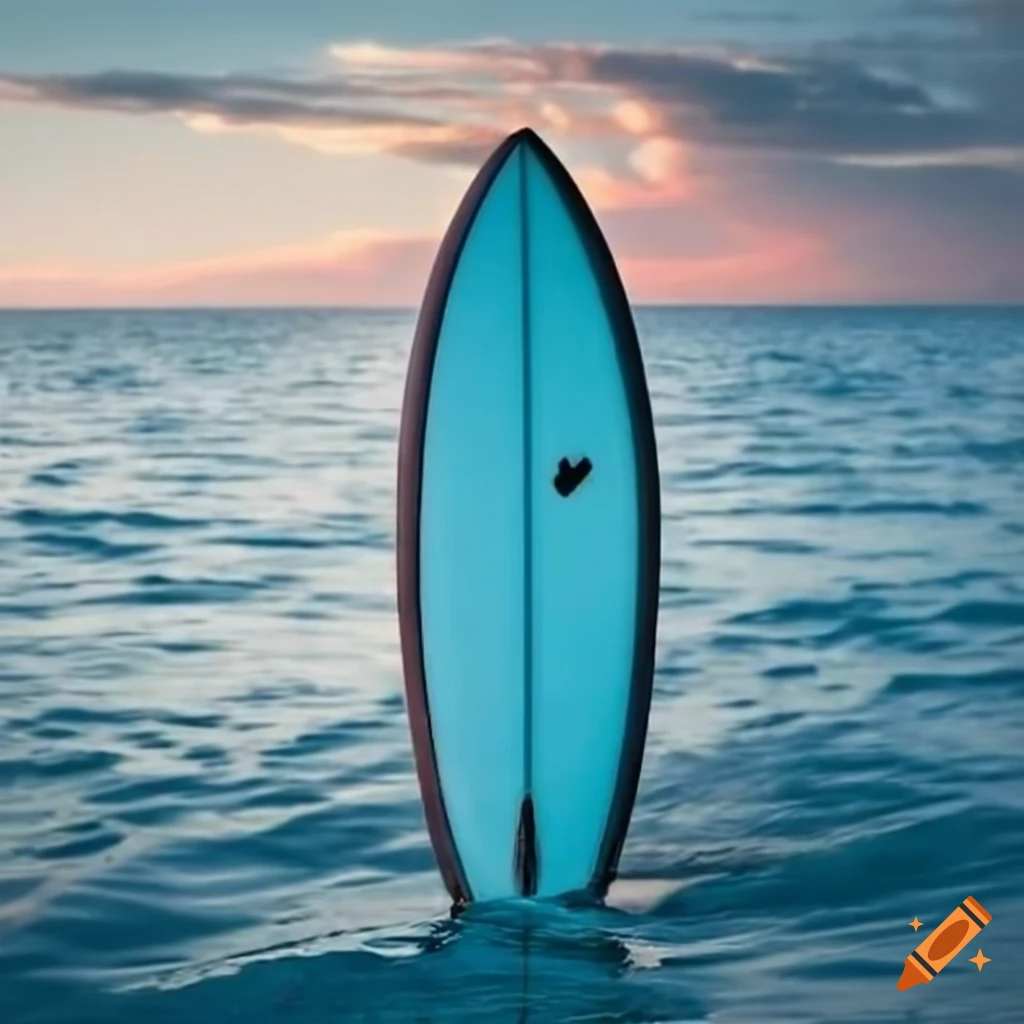 Hydrofinned surfboard with hand sail on Craiyon