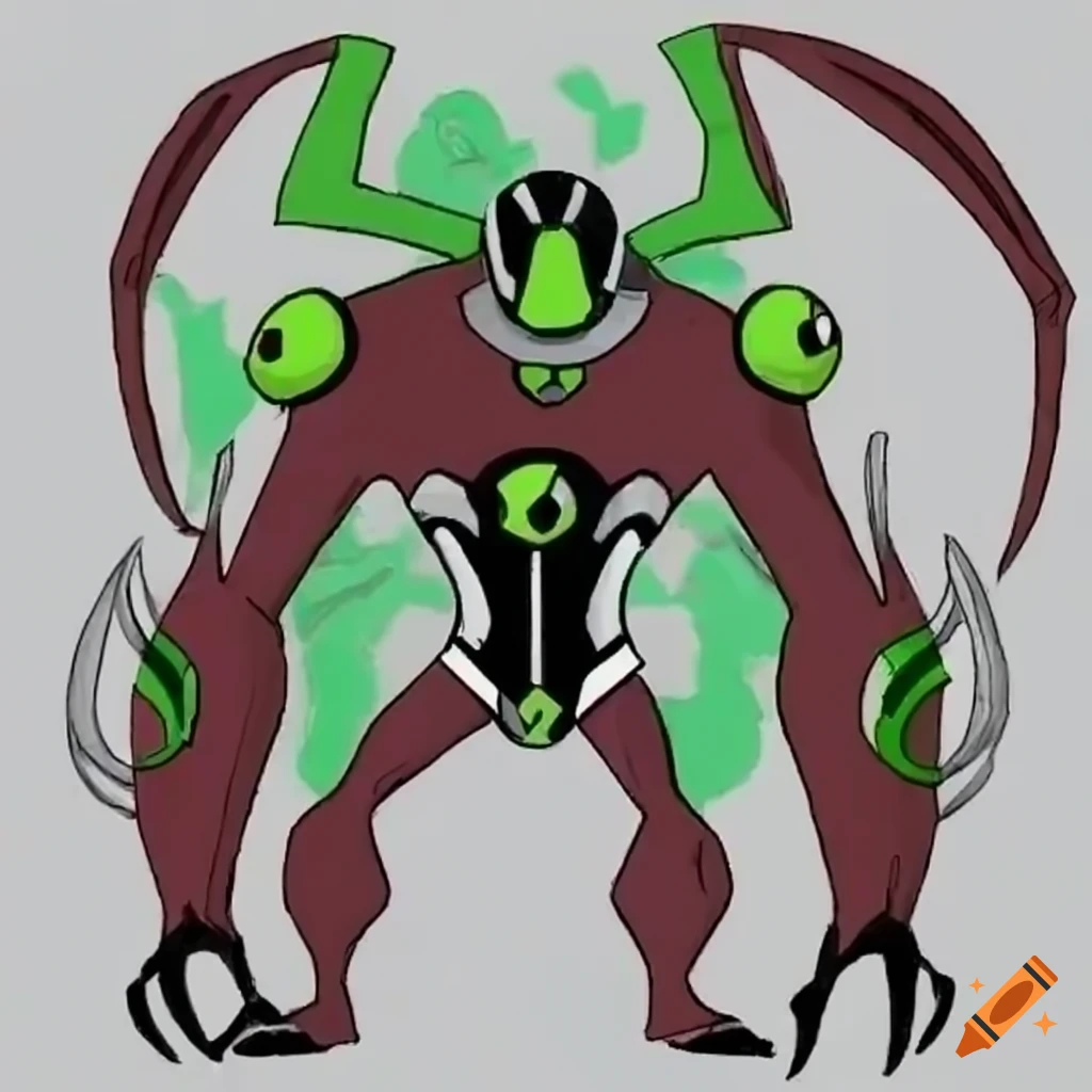 Original creation of a ben 10 alien inspired by a pokemon on Craiyon