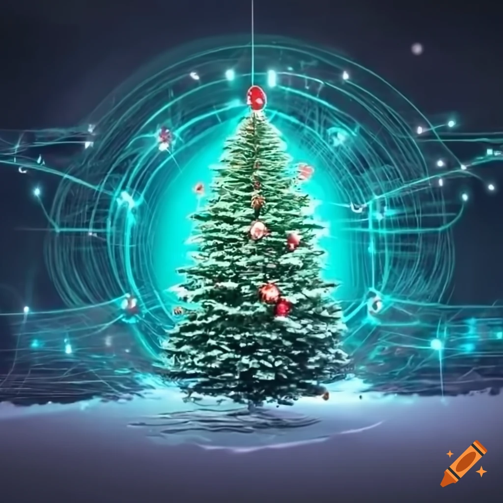 Data science network with a Christmas tree and festive atmosphere on ...