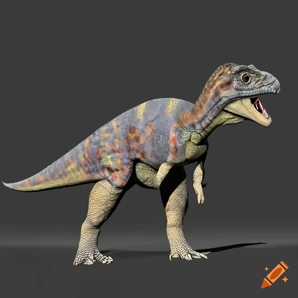 Colorful pachycephalosaurus dinosaur in prehistoric landscape on Craiyon