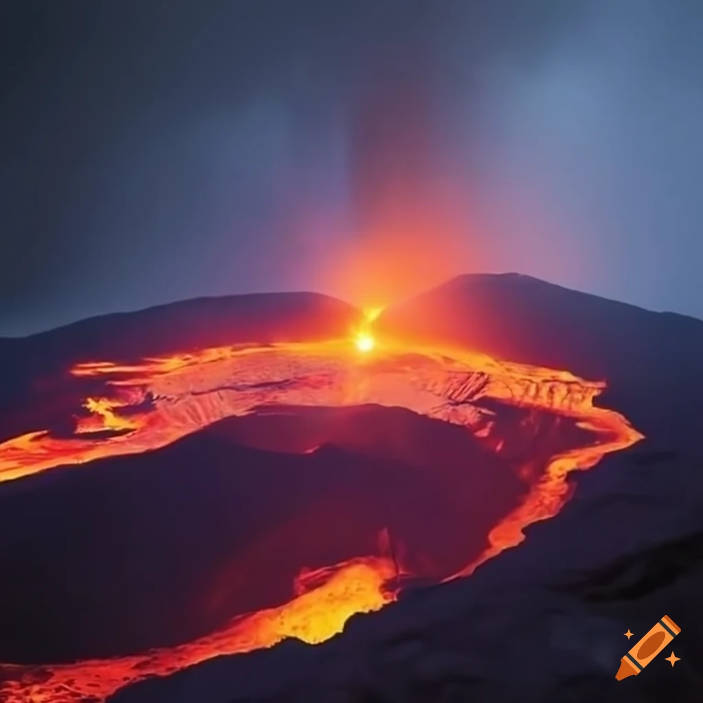View from inside a volcano on Craiyon