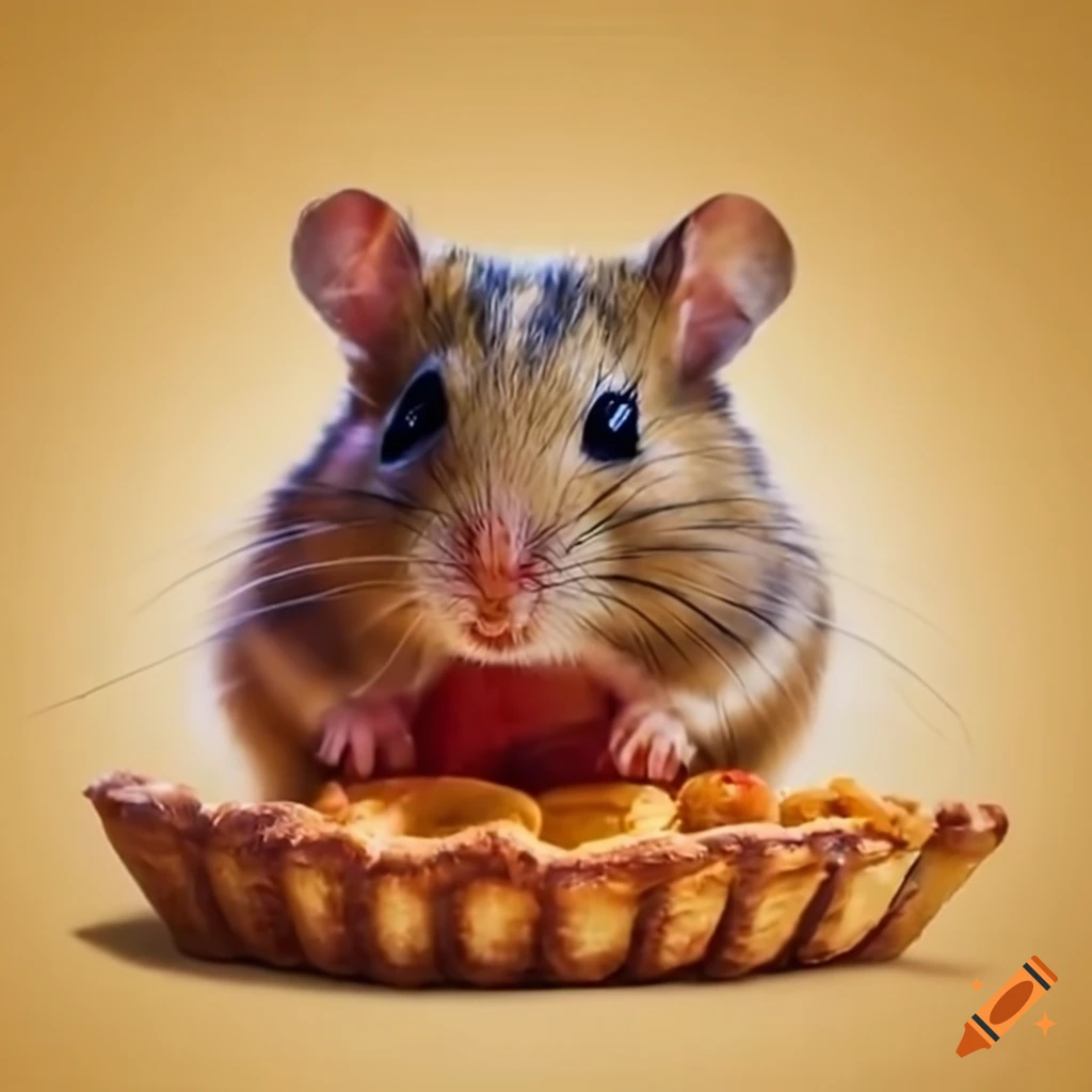 Hamster cooking an apple pie on Craiyon