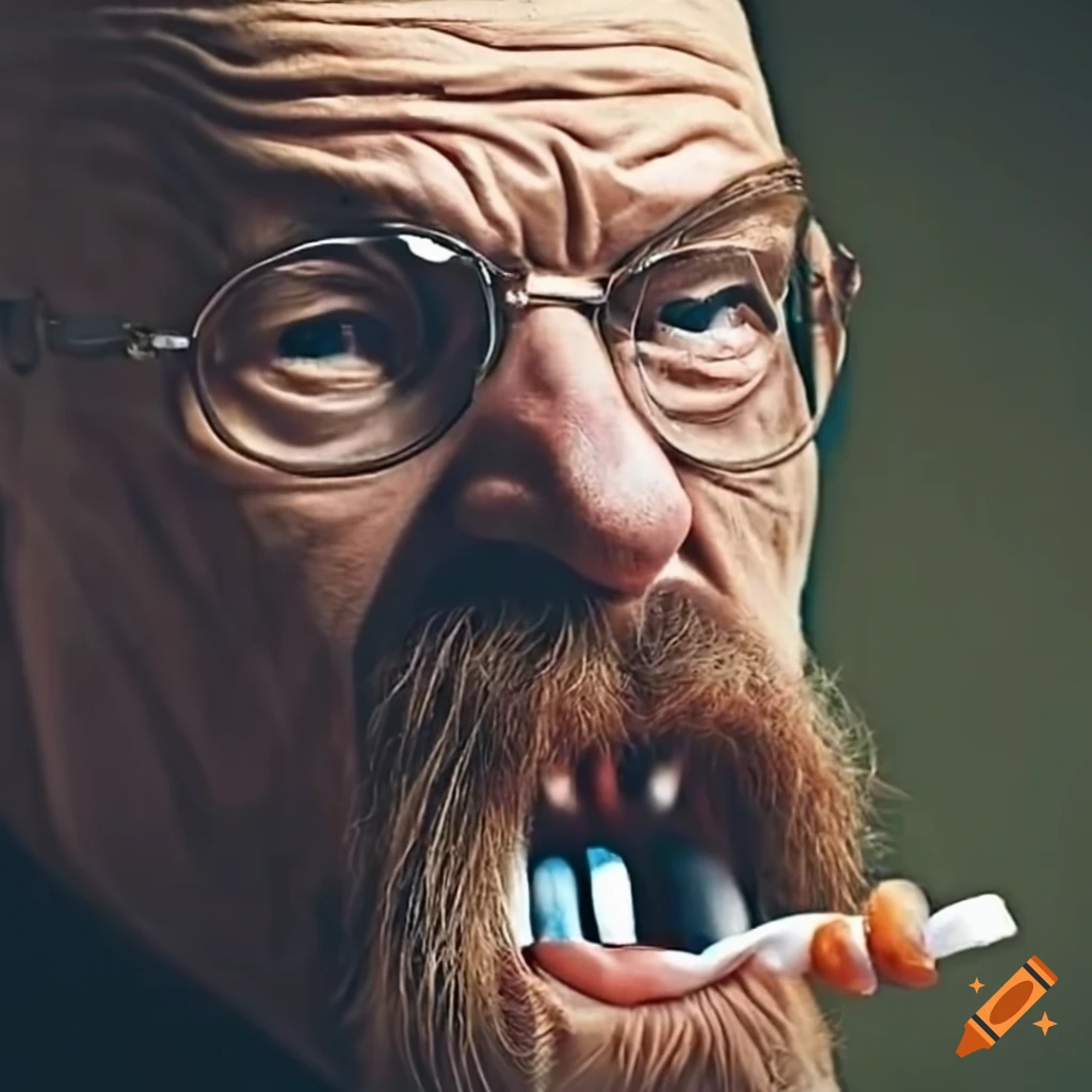 Man eating blue candy on Craiyon