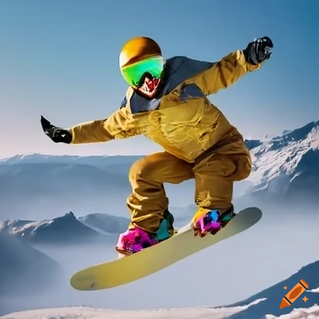 Golden snowboarders on Craiyon