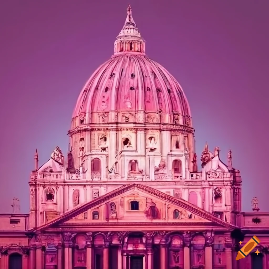 Pink vatican building on Craiyon