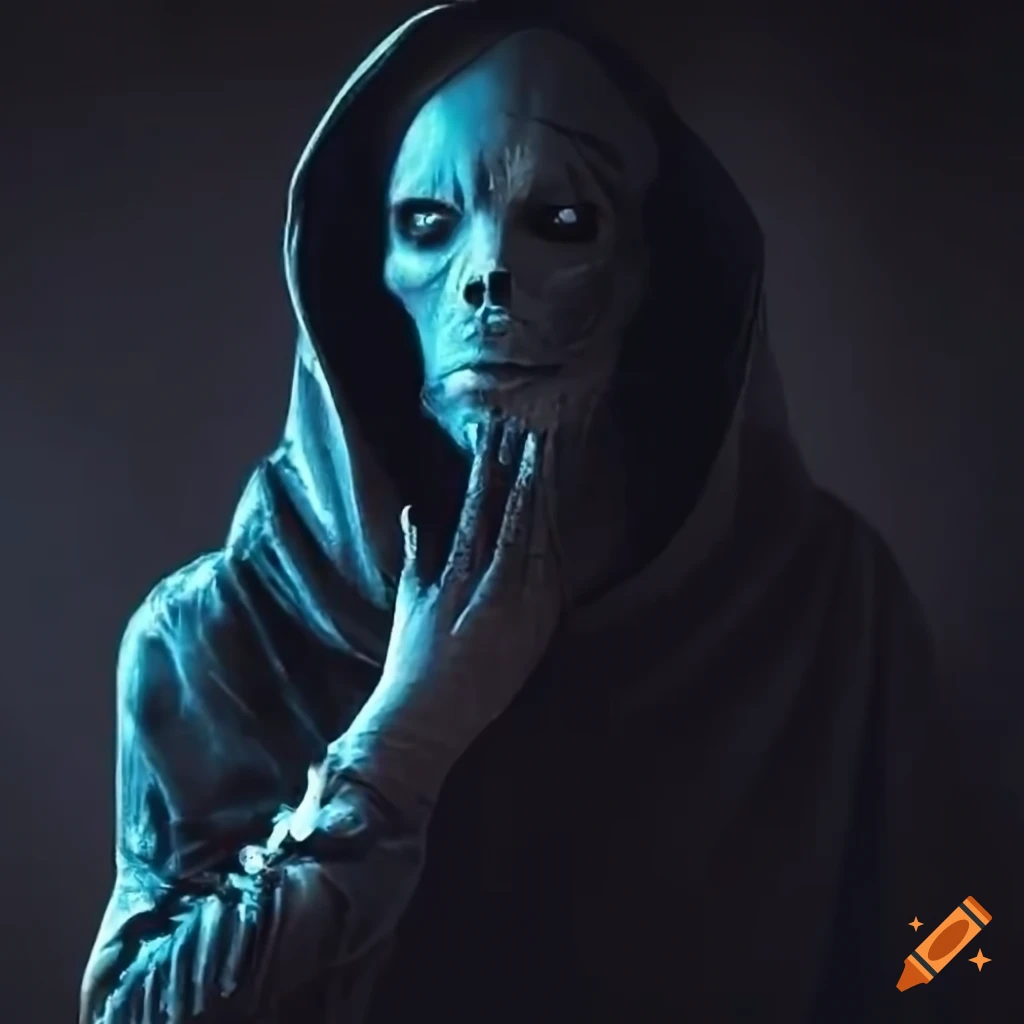 Zanathar, a powerful lich with glowing eyes and a dark hooded robe on ...