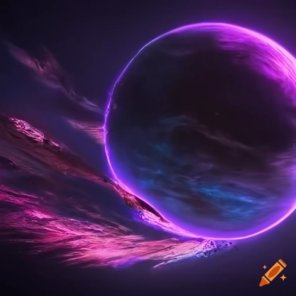 Cyberpunk planet in space on Craiyon