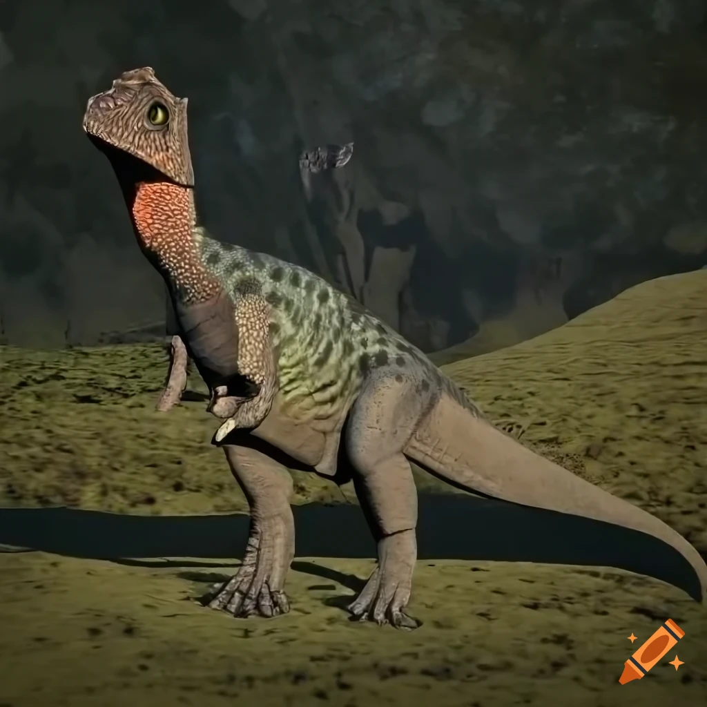 Colorful pachycephalosaurus in prehistoric environment on Craiyon