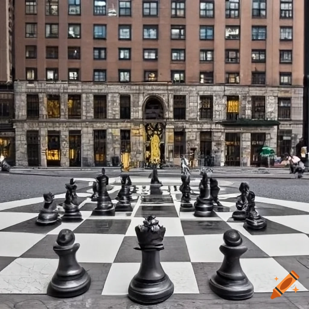 Chess pieces representing new york buildings on Craiyon
