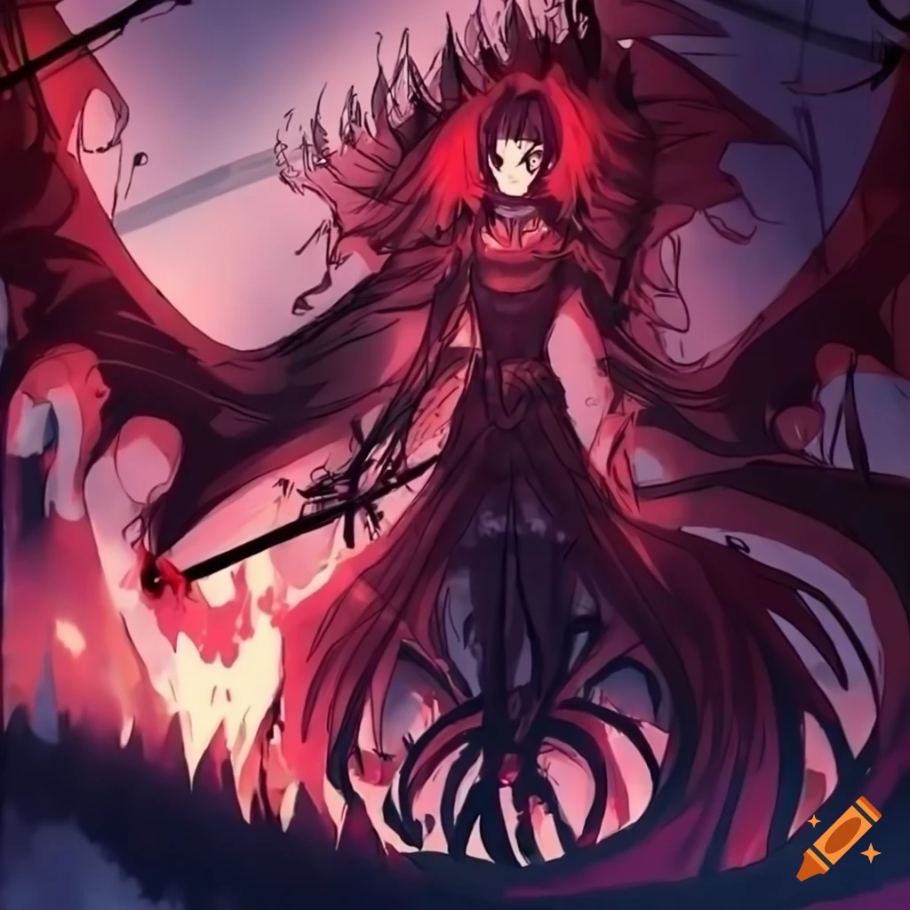 Demon controlling ships in hell in anime style on Craiyon