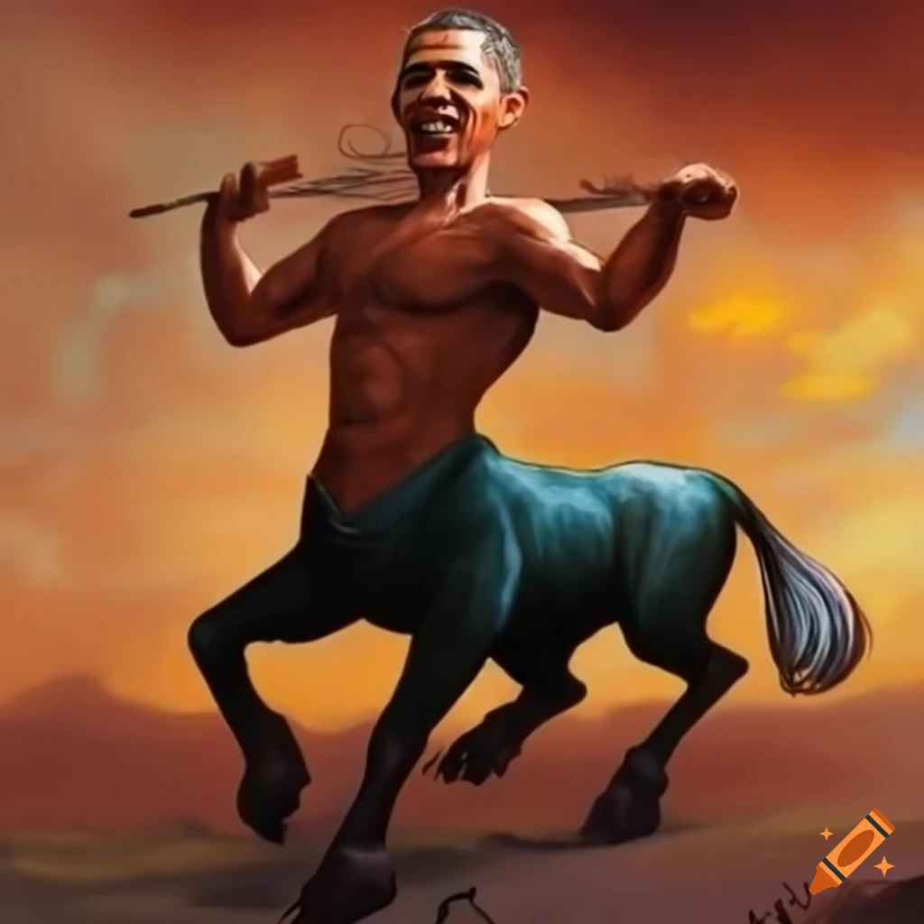 Barack obama depicted as a centaur on Craiyon