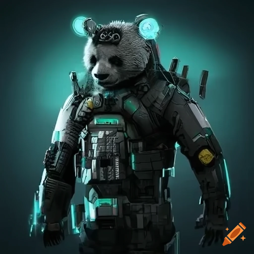 Futuristic war panda in the year 3000 on Craiyon