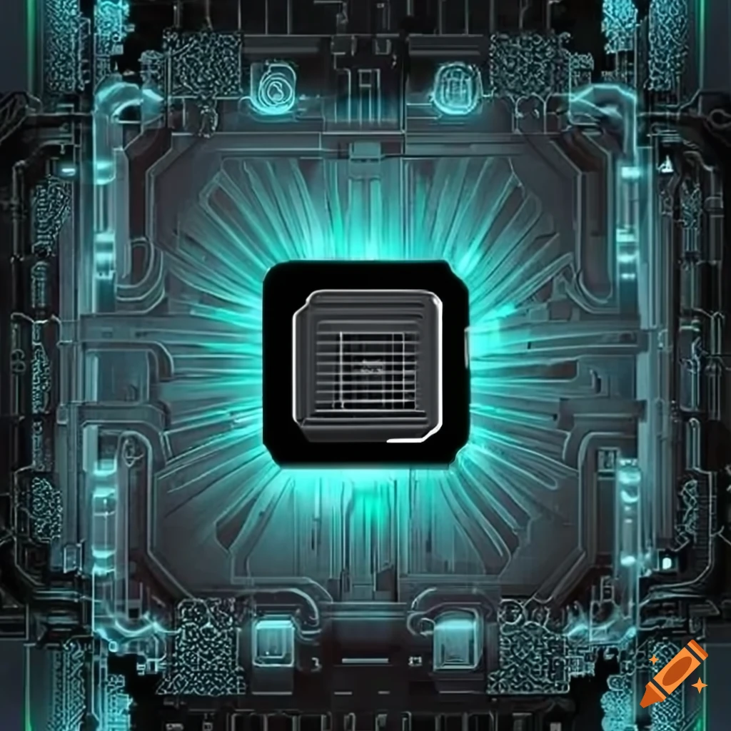 Black cpu on a transparent background on Craiyon