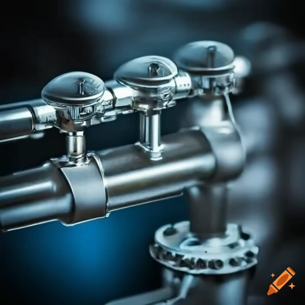 Powerful and sophisticated valve in a modern engineering setting on Craiyon