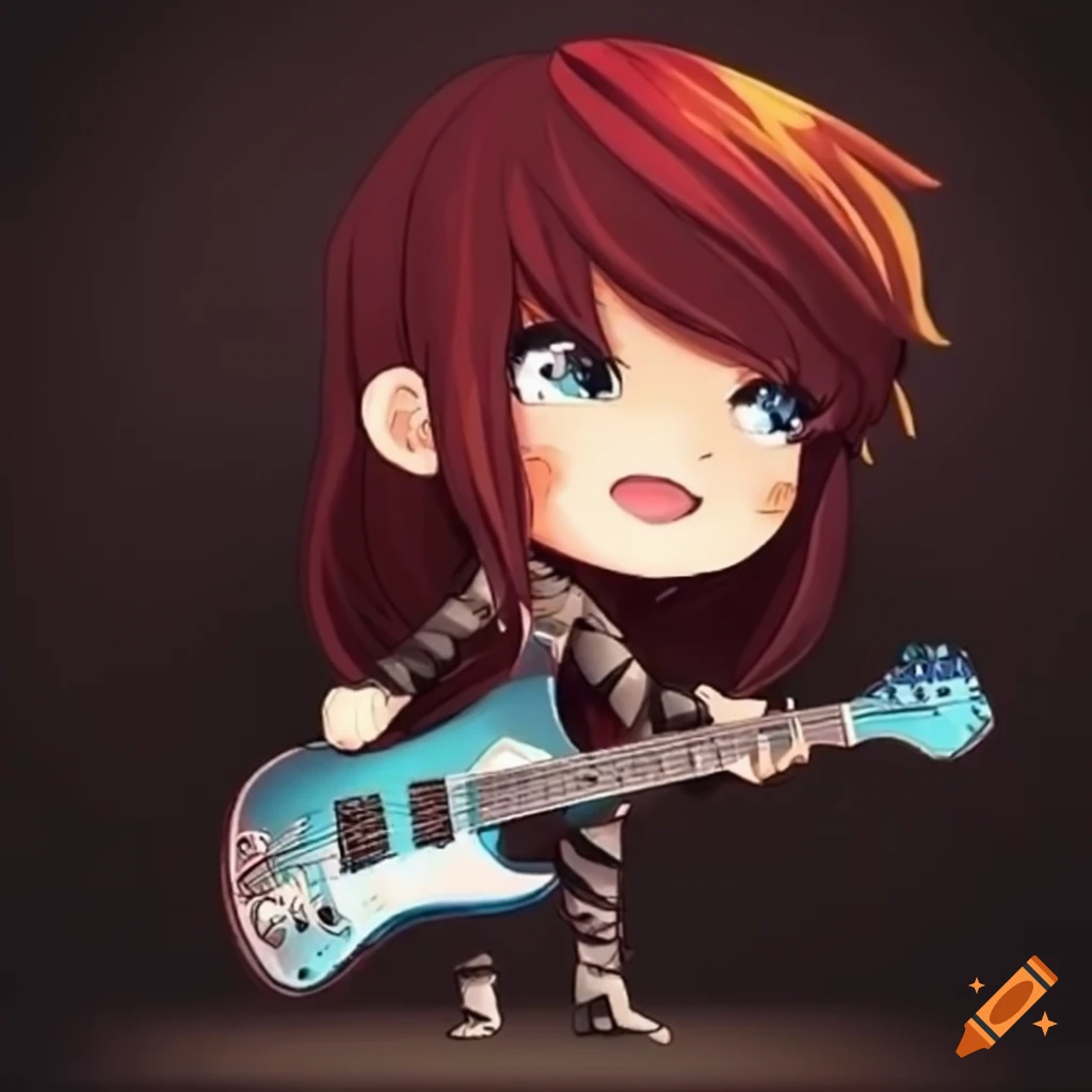 Chibi girl rock band characters on Craiyon