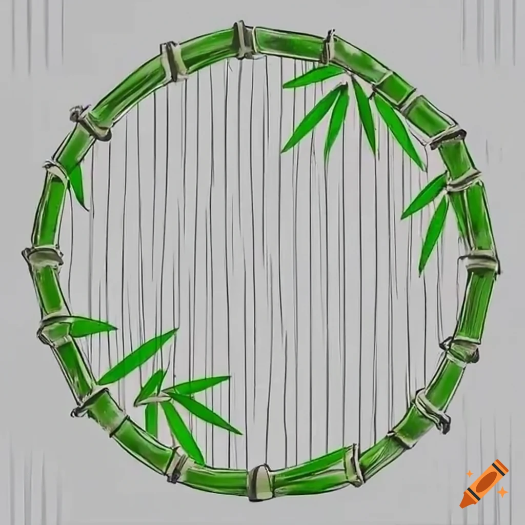 Circular frame made of green bamboo on Craiyon
