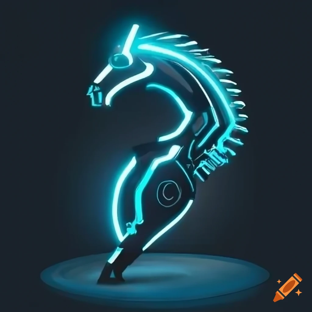 Tron horse robot logo on Craiyon