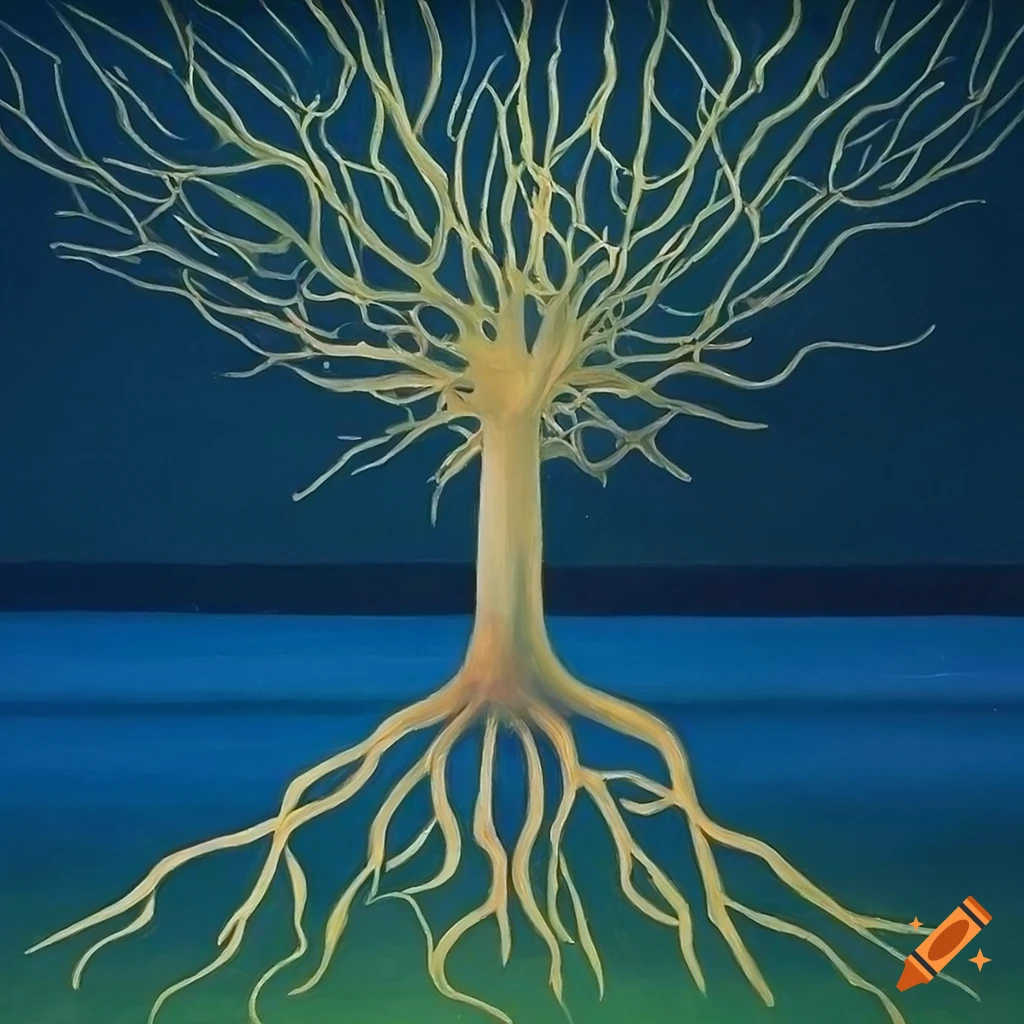 Colorful painting of roots by george tooker on Craiyon