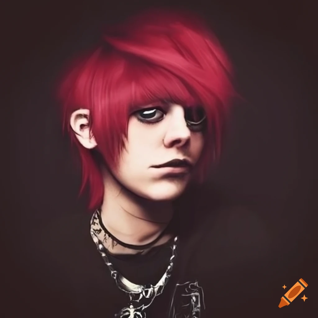 Portrait of an emo guy named jo on Craiyon