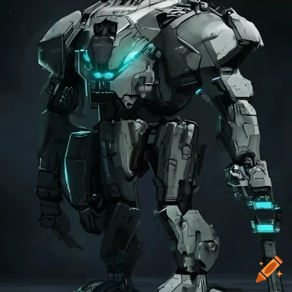 Futuristic mech with wolf-like design on Craiyon