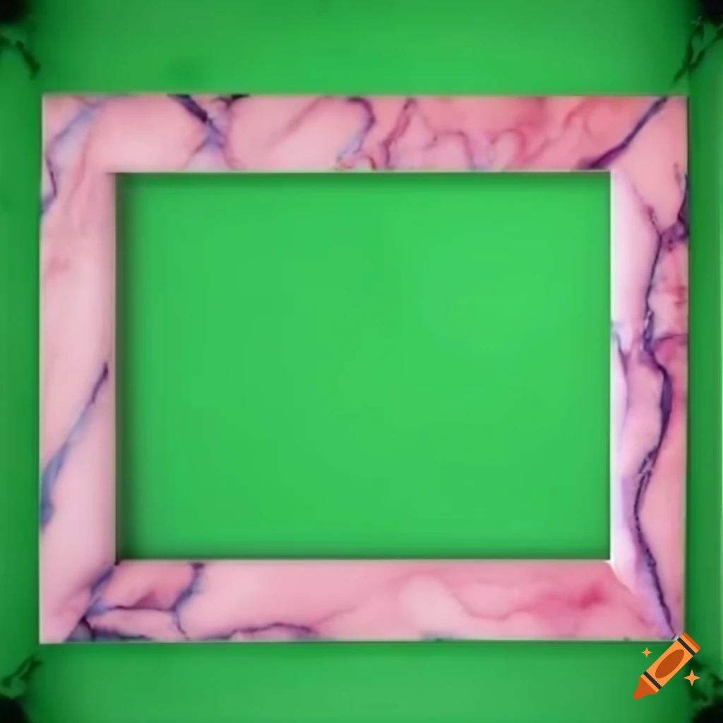 Pink marble frame on a green background on Craiyon