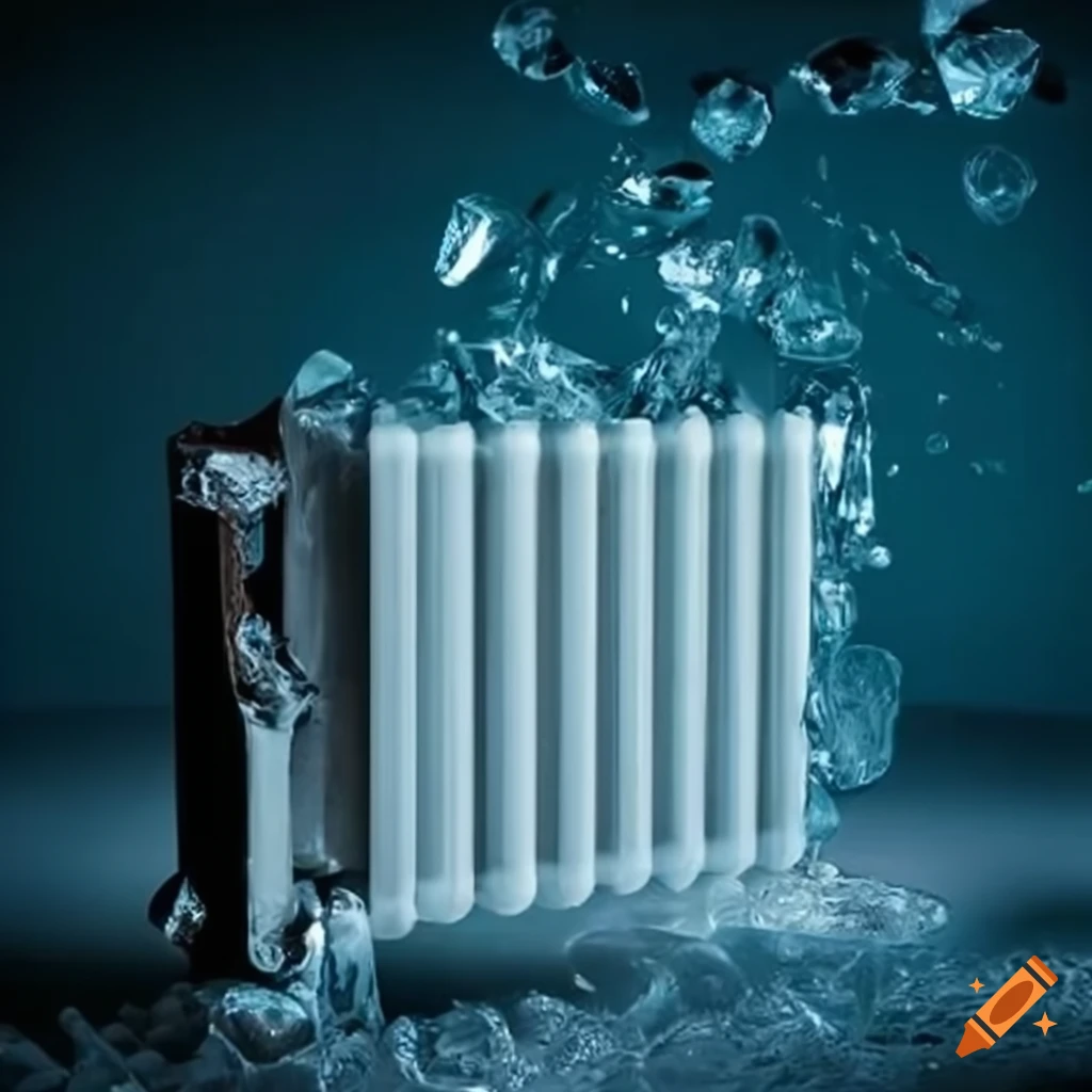 Ice-covered radiator on Craiyon