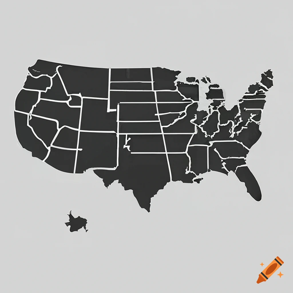 Simple and clean map of the united states for business presentation on ...