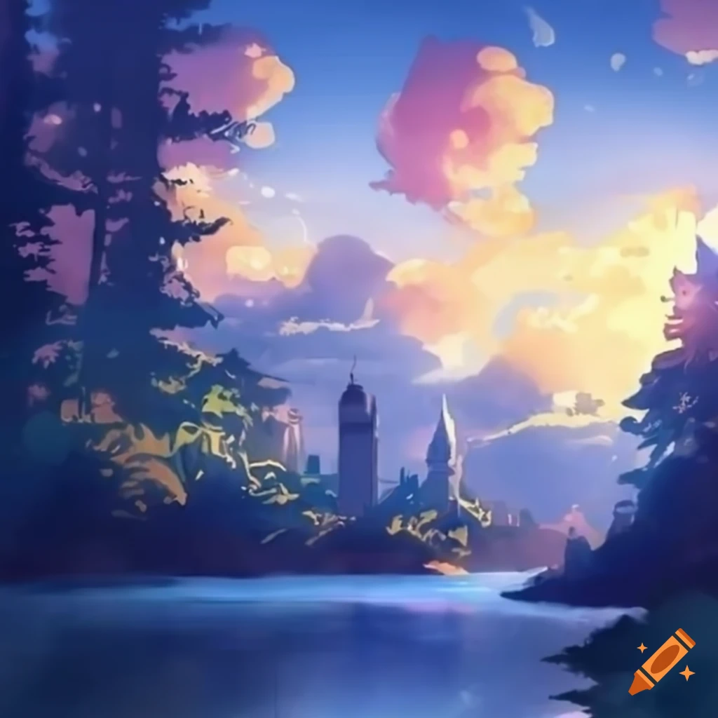 Anime scenery on Craiyon