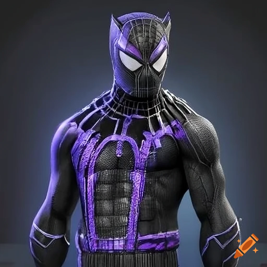 Fusion of spiderman and black panther on Craiyon
