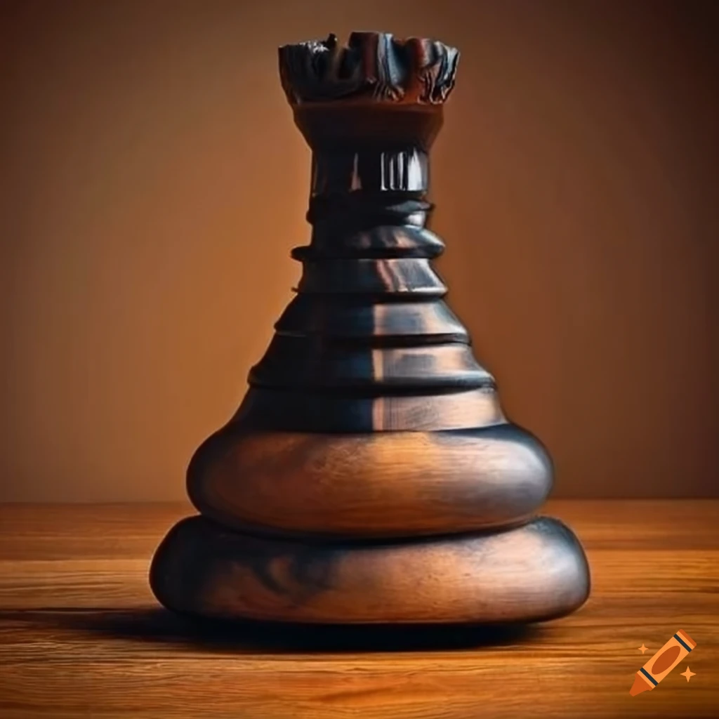 Intricate african chess pattern on a rustic wooden board on Craiyon
