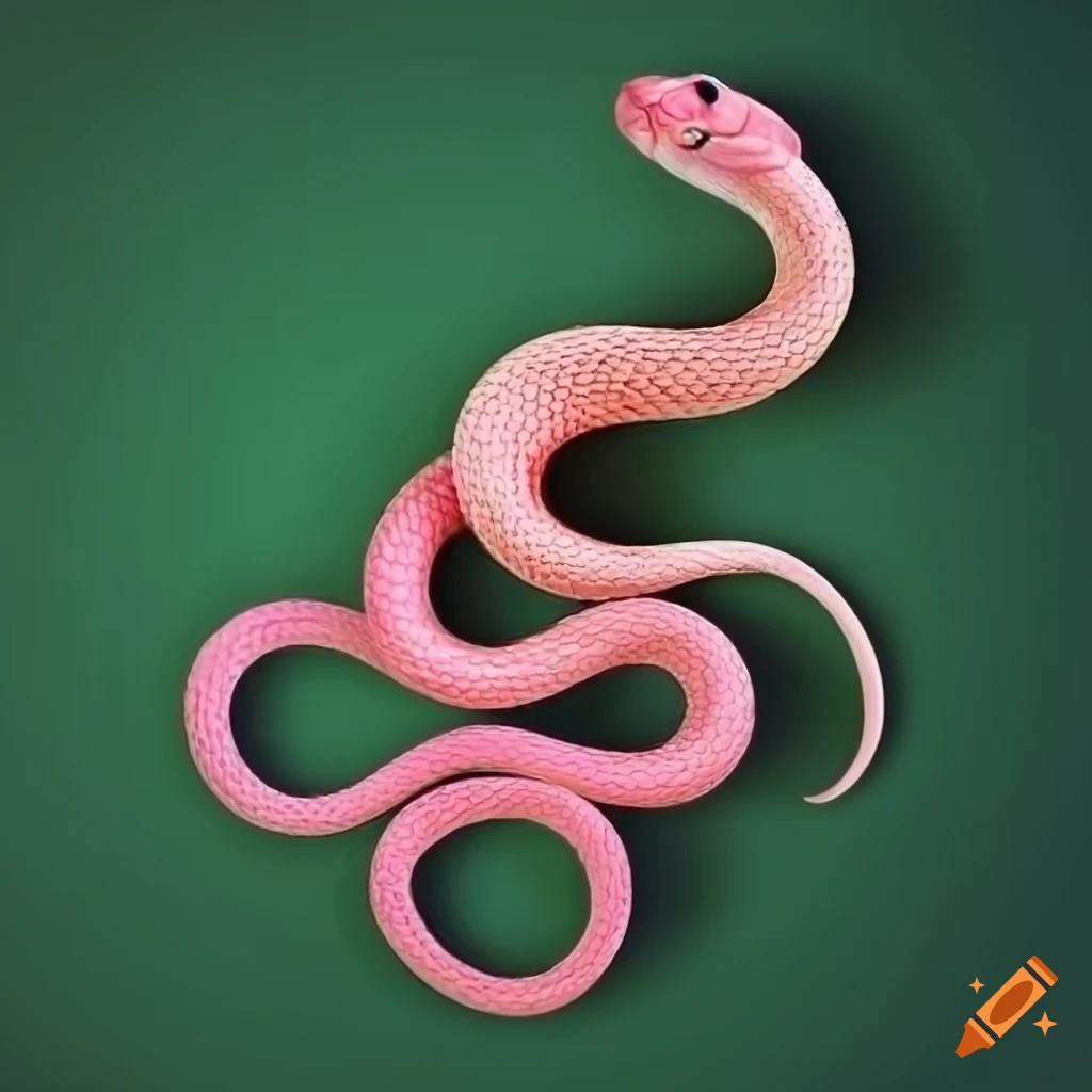 Pale pink snakes in a green background on Craiyon