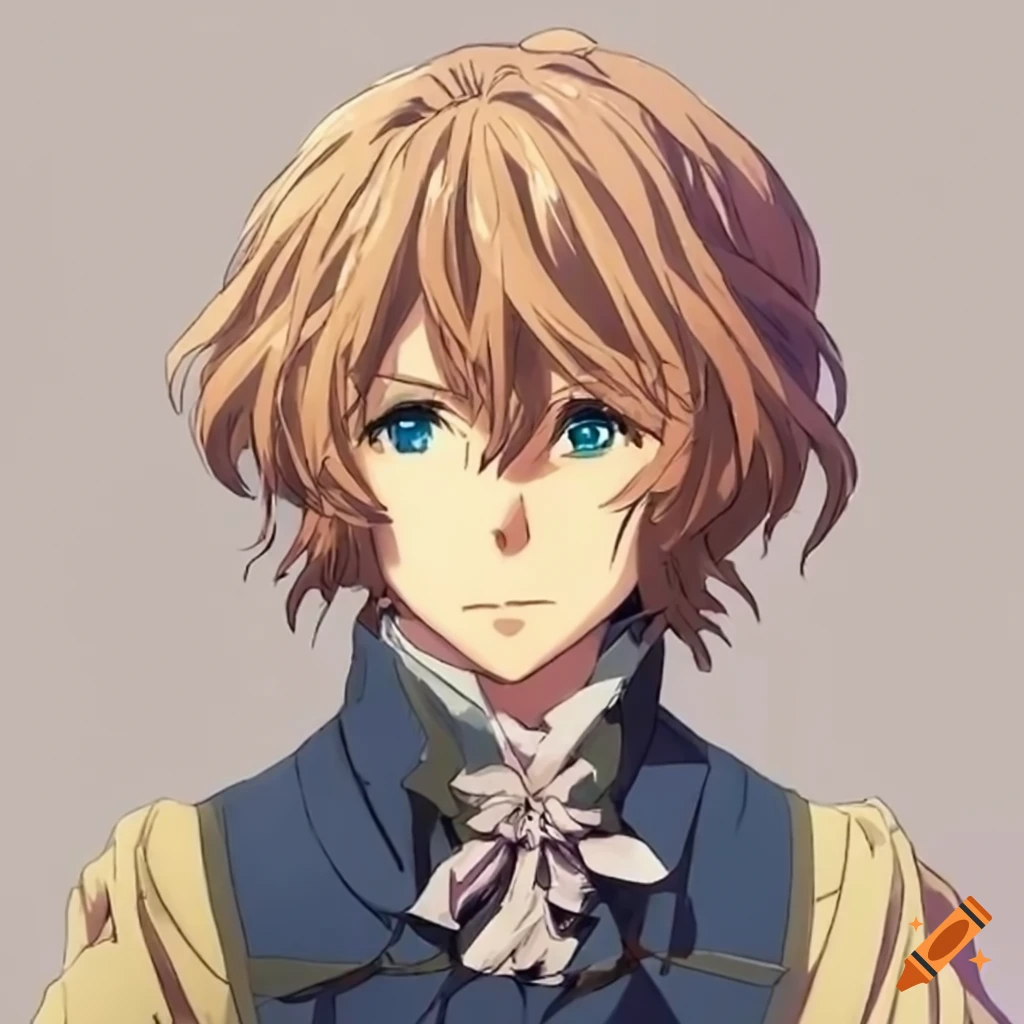 Violet evergarden depicted as a male child on Craiyon