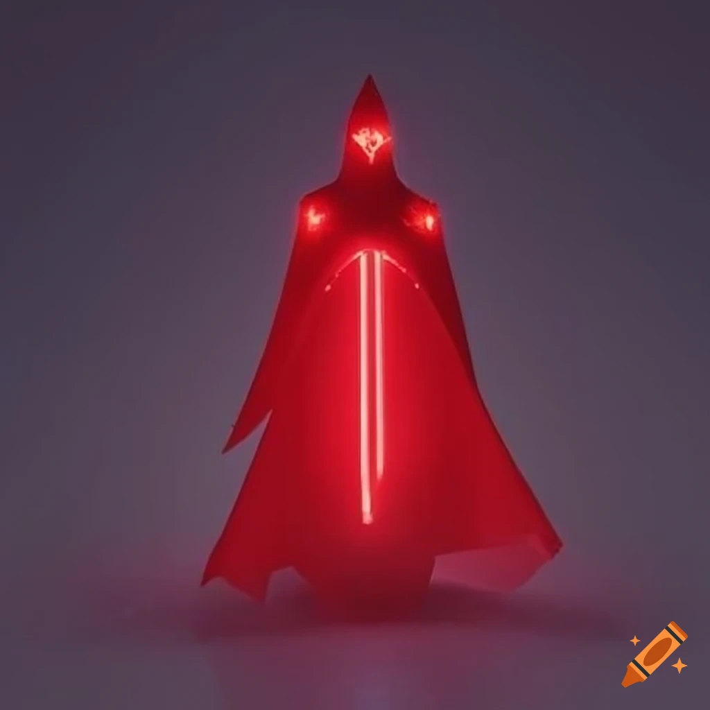 Red glowing cape on Craiyon