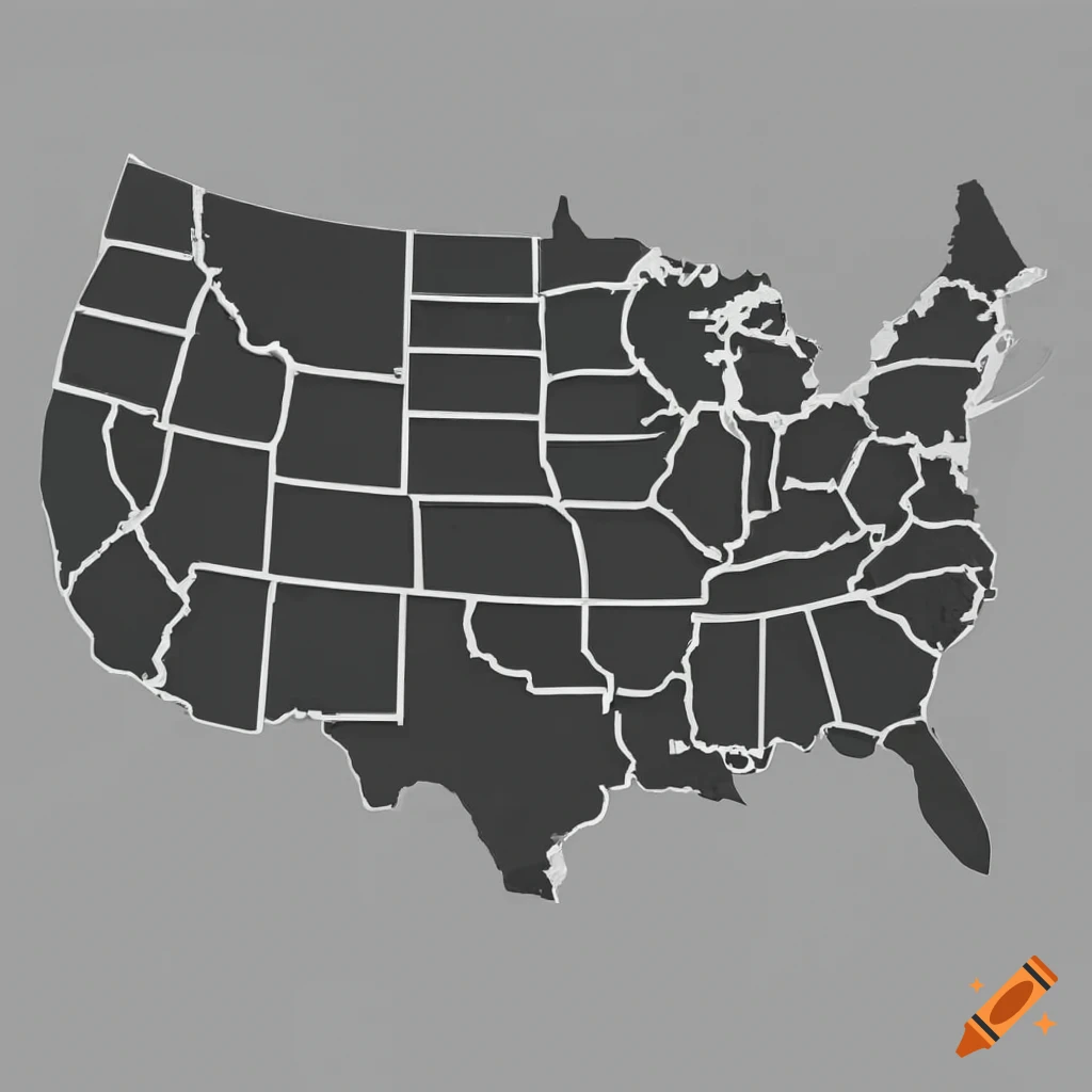 Simple and clean map of the united states for business presentation on ...