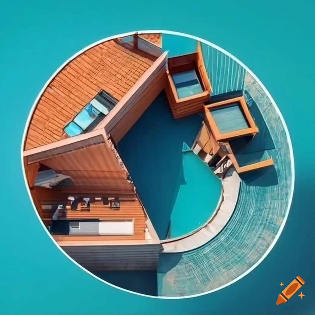 Modern house built with three shipping containers in a half circle ...