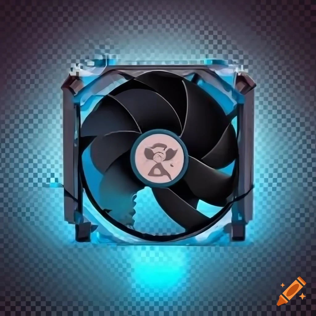 Cpu fan on transparent background on Craiyon