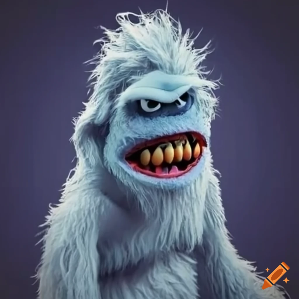 Furry yeti with a scary expression on Craiyon