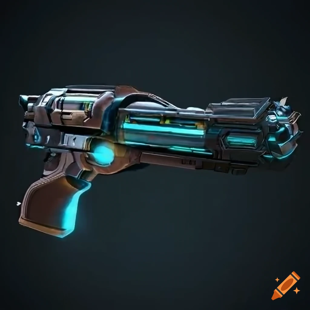 Sci-fi cyberpunk revolver on Craiyon