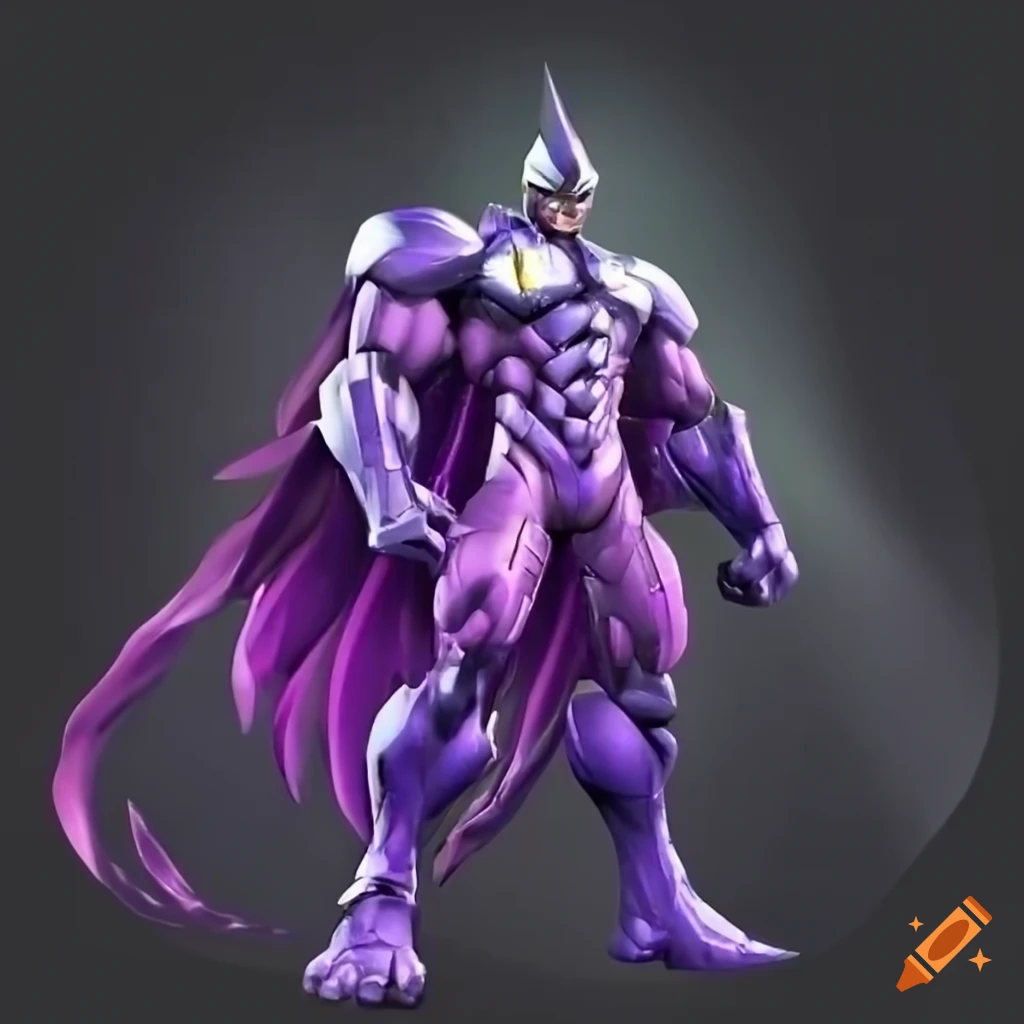 Full body highly detailed Elemental Hero Neos in purple on Craiyon