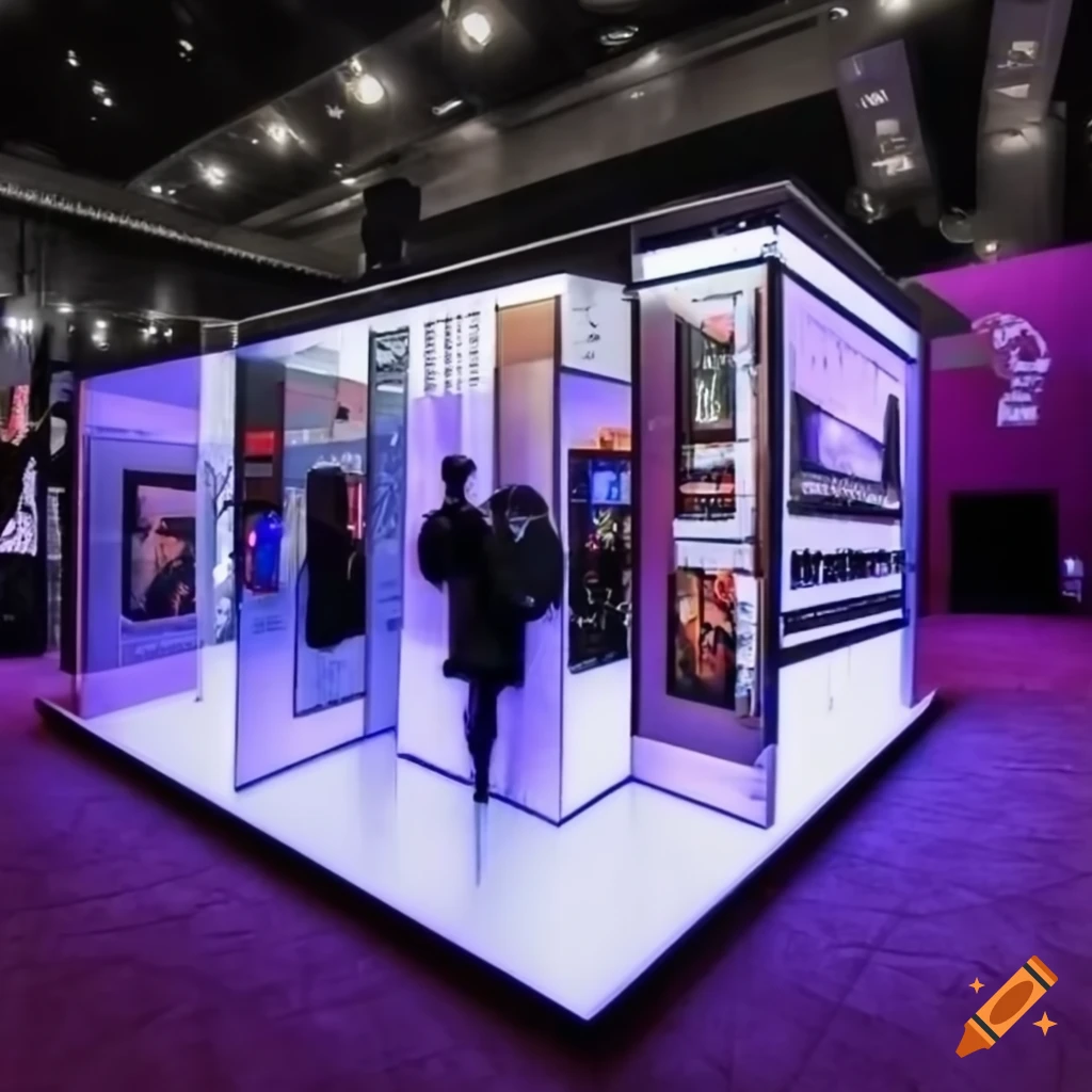 Trade show booth with led lighting on Craiyon