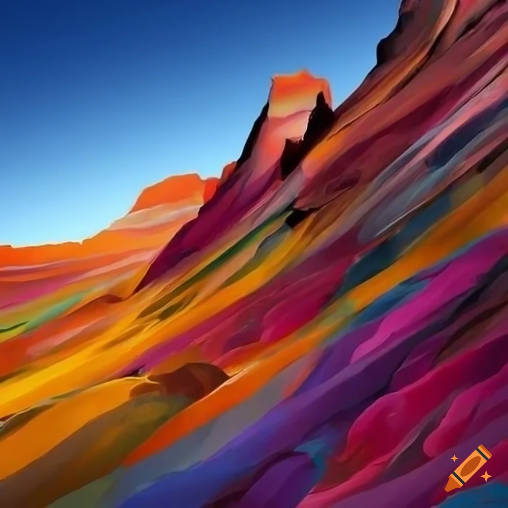 Colorful rocky landscape on Craiyon