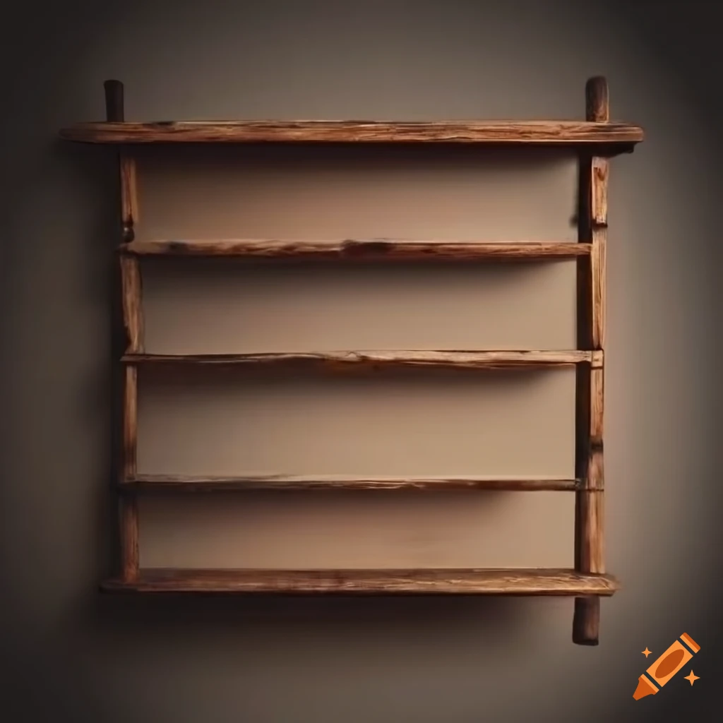 Old wooden shelves on Craiyon