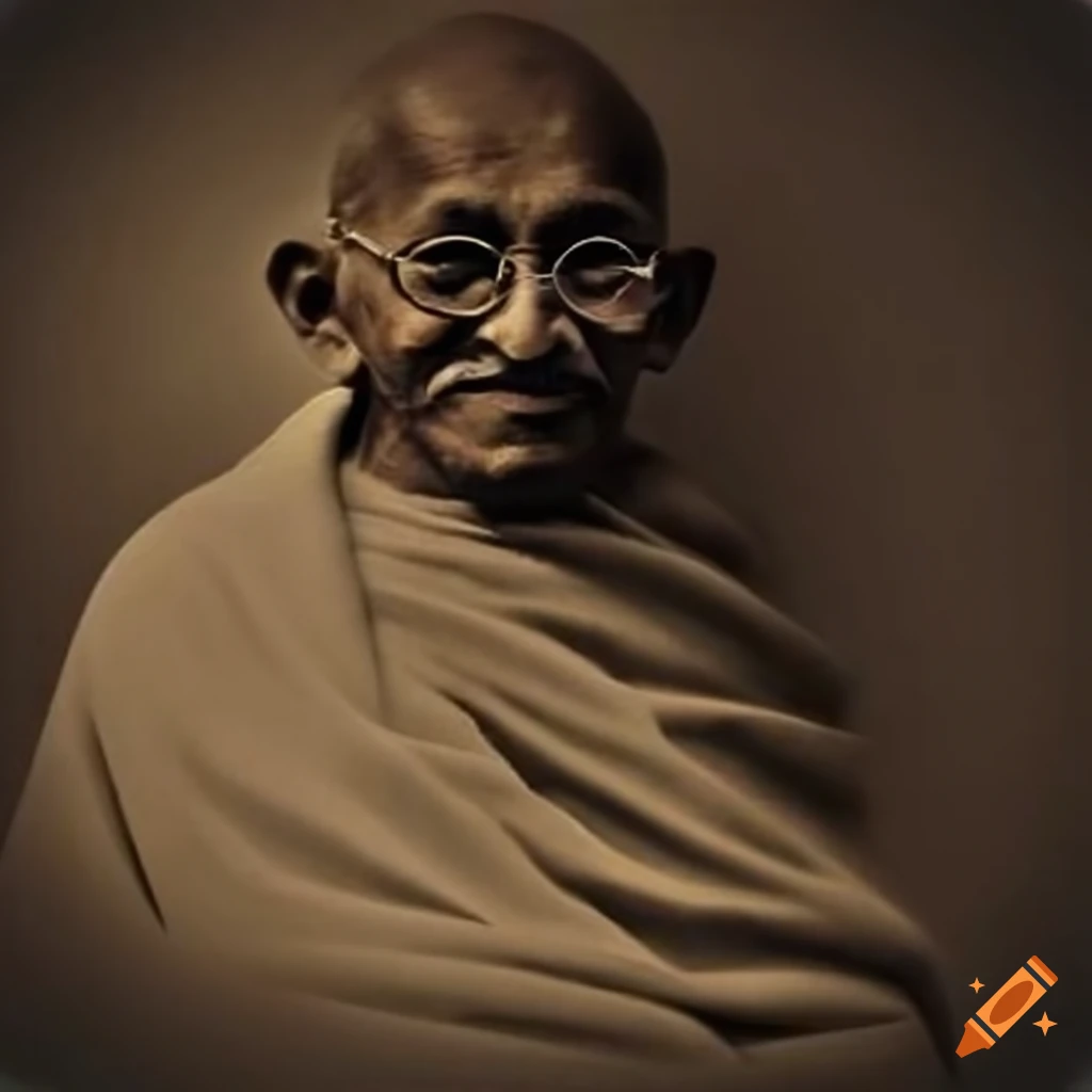 Blurred sepia-toned image of mahatma gandhi symbolizing his timeless ...