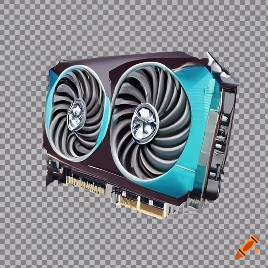 Graphics cards on a transparent background on Craiyon