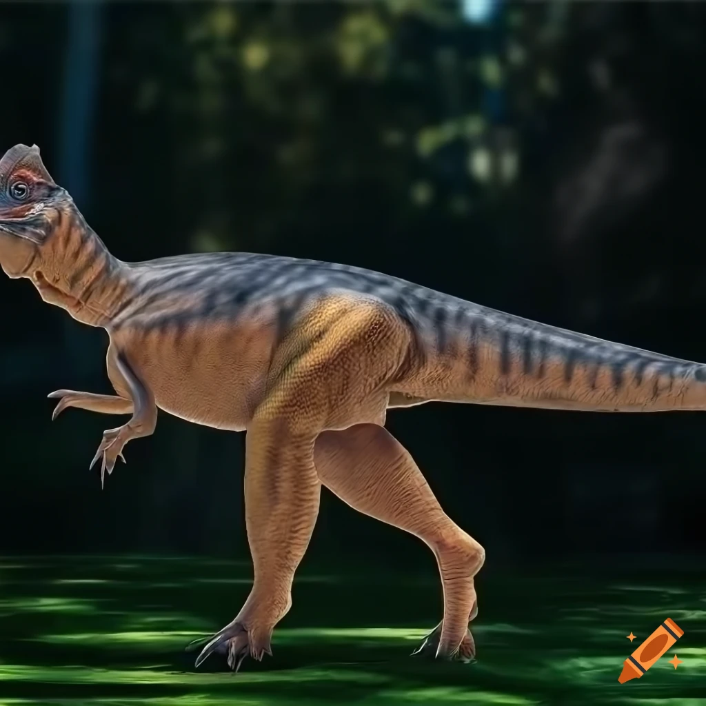 Colorful pachycephalosaurus dinosaur in natural forest environment on ...