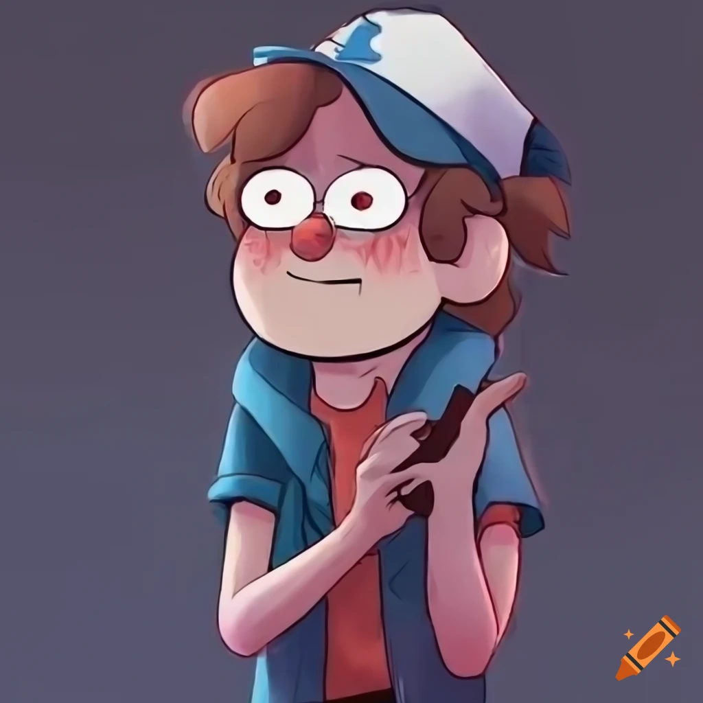 Sad and depressed dipper pines from gravity falls in black attire on ...