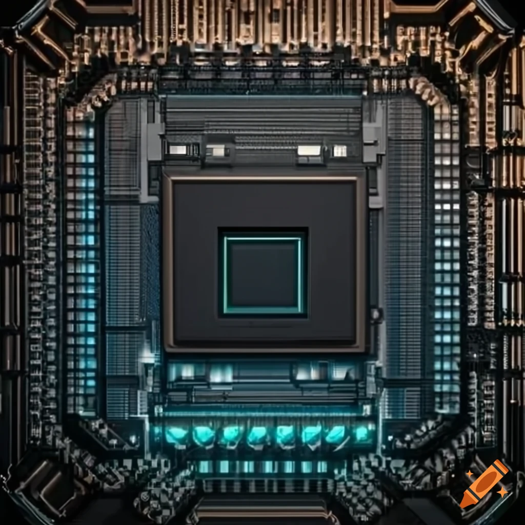 Black cpu on transparent background on Craiyon